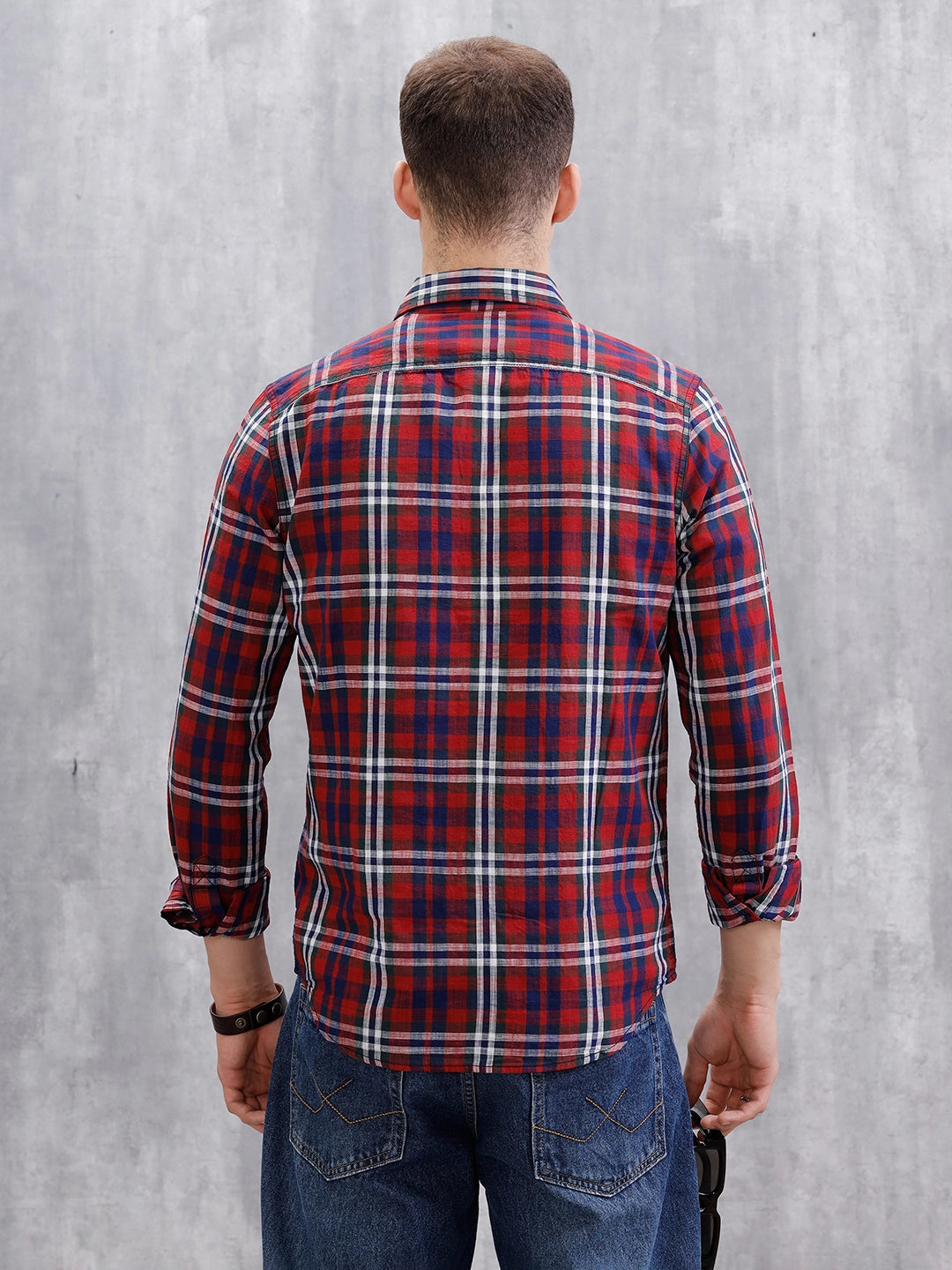 Pure Cotton Checkered Shirt | Red – Wrogn