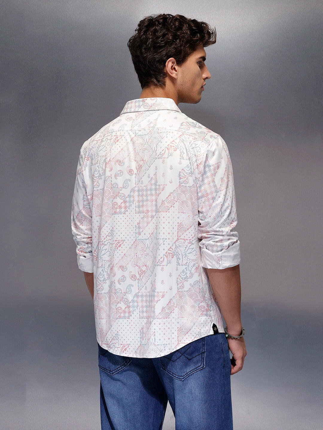 Classic AOP Slim Fit Shirt | White – Wrogn