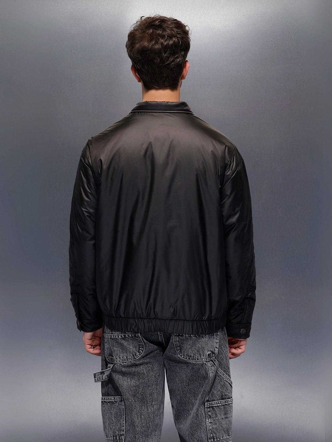 Men's Casual Oversized Jacket | Black – Wrogn