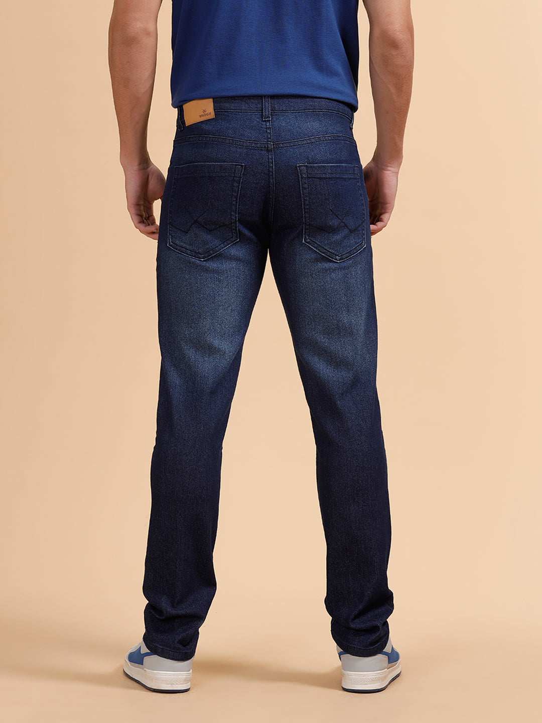 Shop Dark Blue Slim Jeans Mens | Faded Slim Fit Jeans | Wrogn