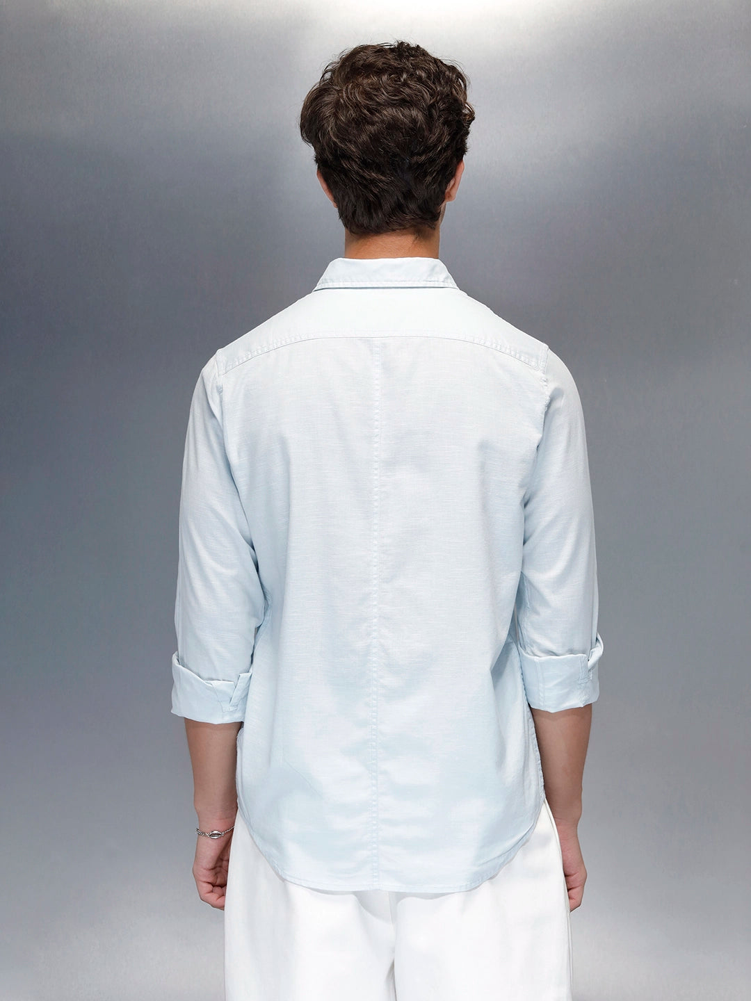 Tailored Slim Fit Casual Shirt for Men | Light Blue – Wrogn