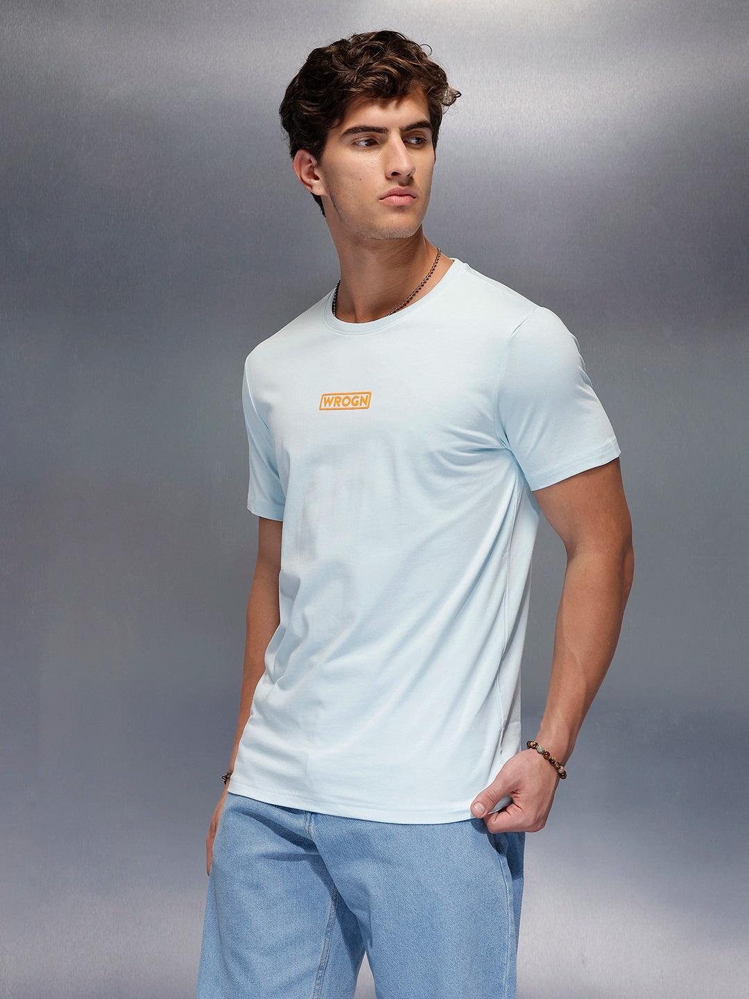 Solid Slim Fit T-Shirt | Light Blue – Wrogn