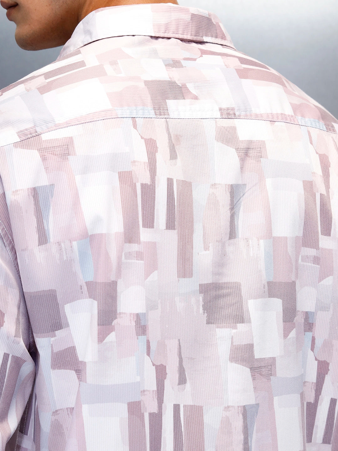 Abstract Aop Printed Oversized Fit Men's Casual Shirt | Pink – Wrogn