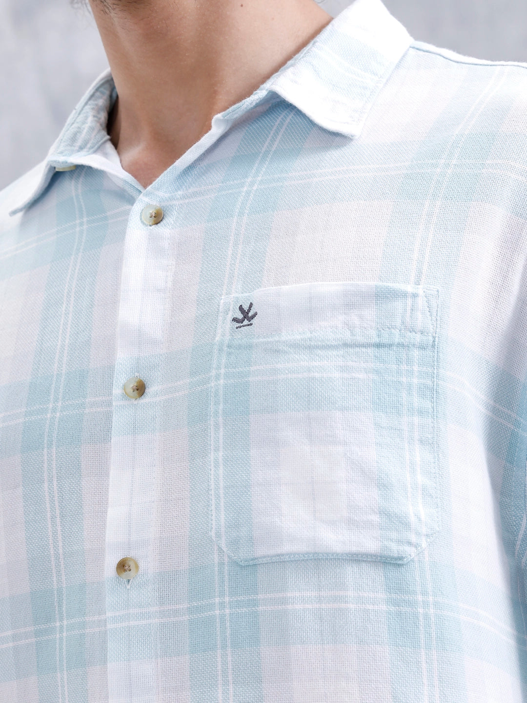 Men’S Boxy Fit Checkered Pattern Shirt | White – Wrogn