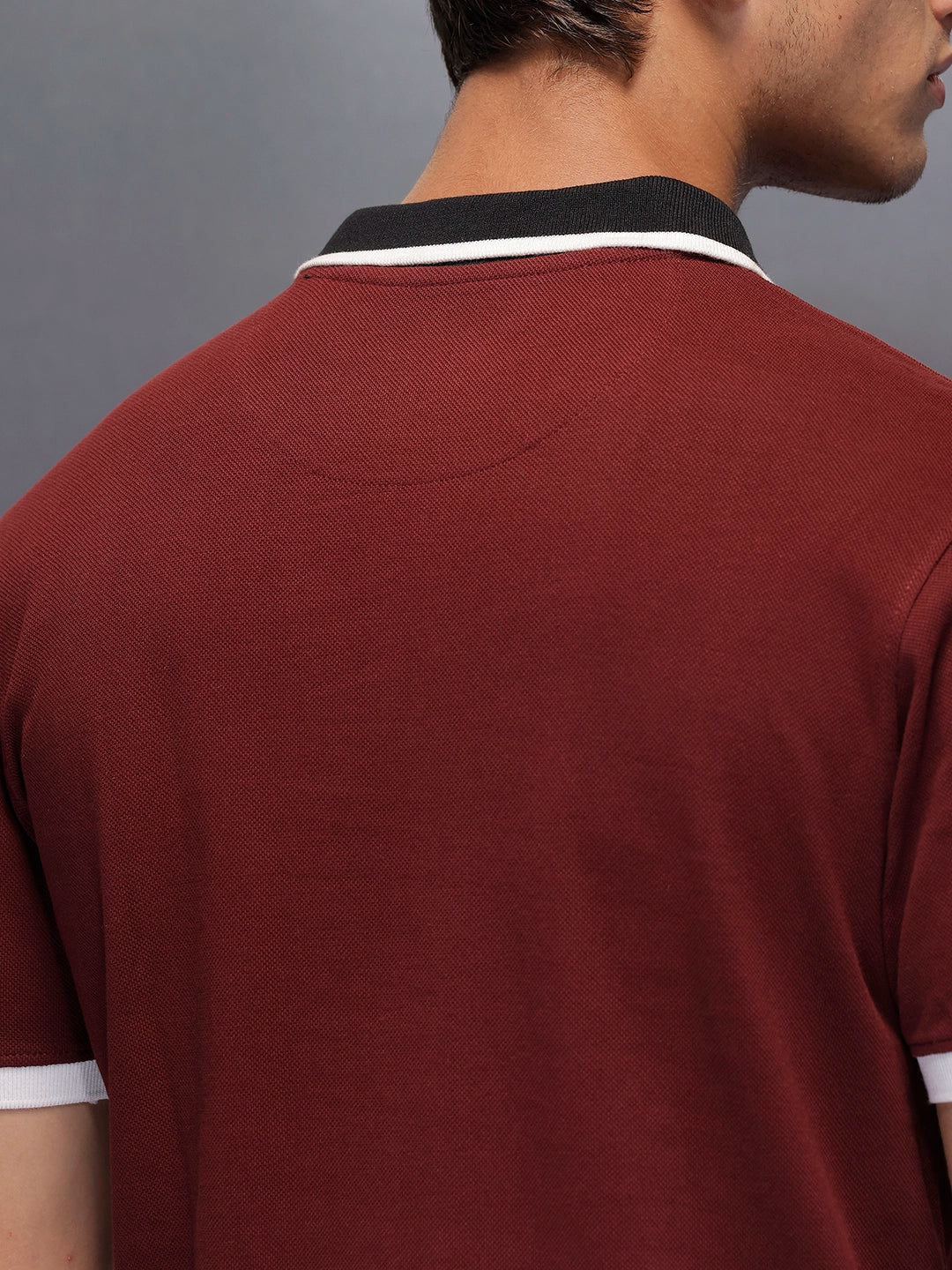 Solid Slim Fit Polo T-Shirt | Maroon – Wrogn