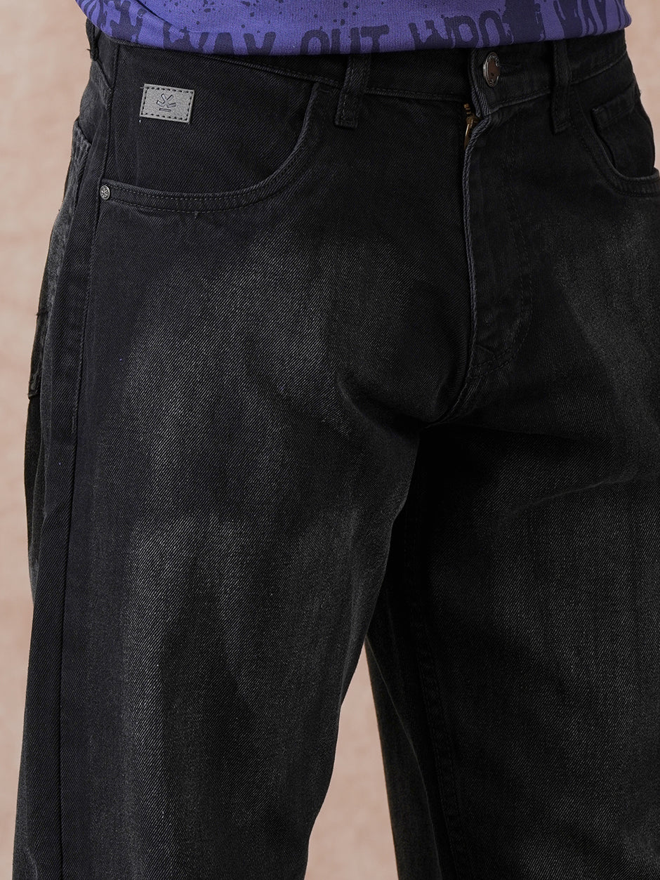 Heavy Fade Loose Fit Jeans | Black – Wrogn